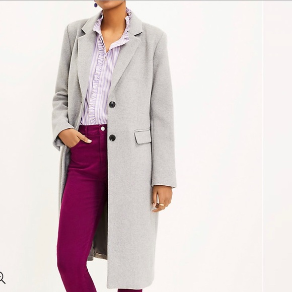 LOFT | Jackets & Coats | Nwt Loft Szxxl Gray Twobutton Trench Coatvery ...